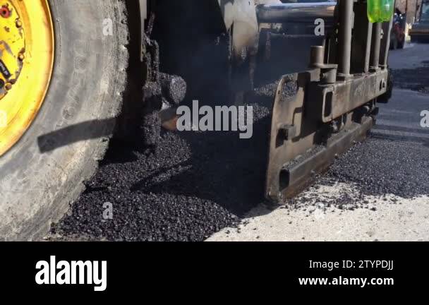 Manual laying asphalt construction site Stock Videos & Footage - HD and ...
