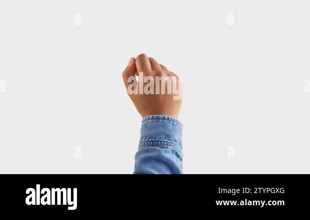 mixed race deep skin tone male hand makes a double tap gesture with ...