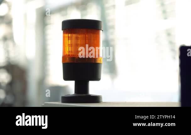 orange emergency light in the factory, orange Flashing beacon, Warning ...