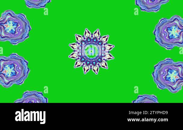 Psychedelic animated background on green screen background. Transform ...