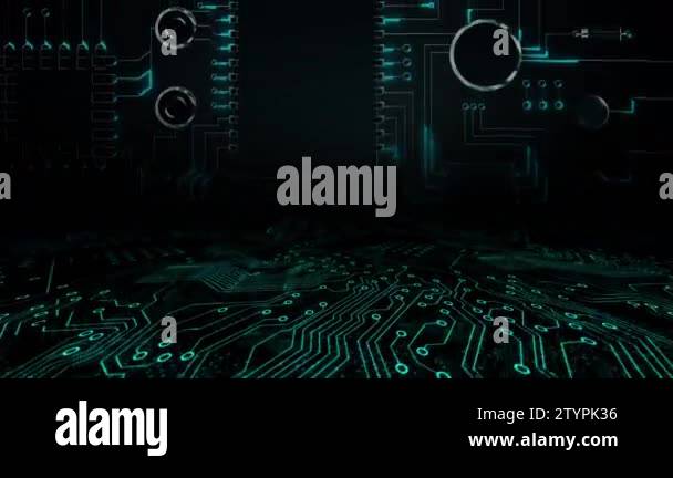 Animation Of Scope Scanning Data Processing And Statistics Recording With Computer Circuit Board