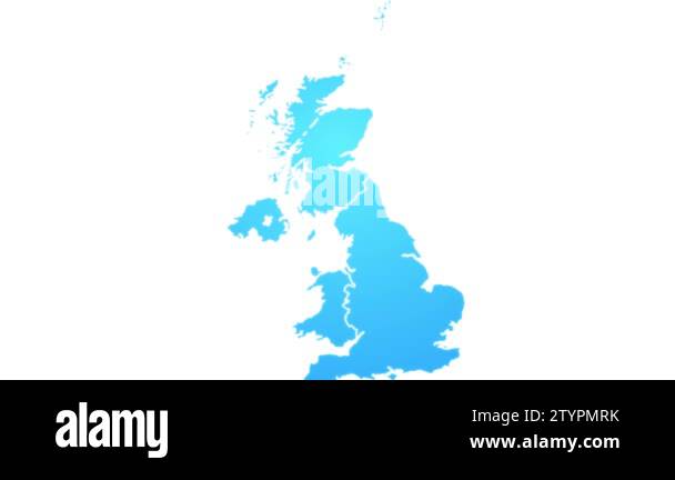 United Kingdom Map Showing Up Intro With Regions/ 4k animated UK map ...