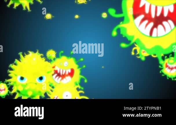 Medical illustration 2d, 3d animation background of cells, bacteria ...