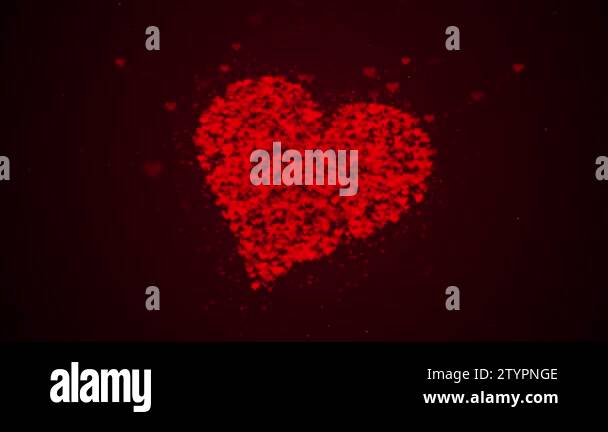 Red heart is isolated on burgundy background. Accumulation of little ...