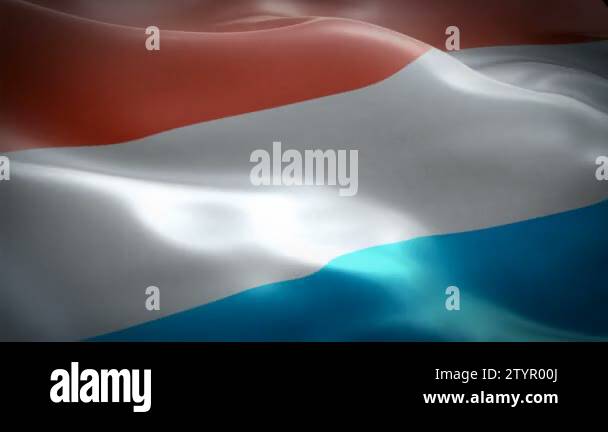 Luxembourg flag Motion Loop video waving in wind. Realistic Luxembourg Flag background ...