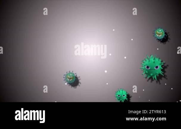 Medical illustration 2d, 3d animation background of cells, bacteria ...