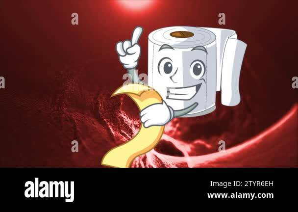 Toilet Roll illustration background animation. Toilet paper emoji ...