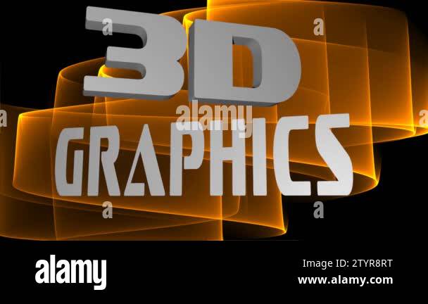 3d graphics advertising inscription, 3d white letters moving on blurry ...