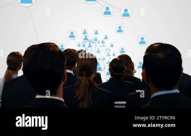 Digital composite of diverse business people while watching profile ...