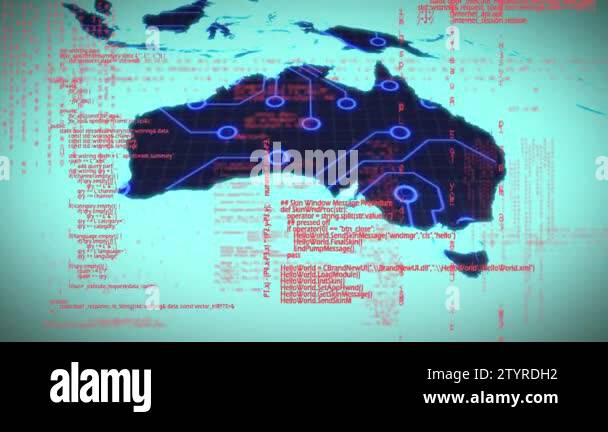 Digital Animation Of Program Codes Moving In The Screen With Background Of World Map With