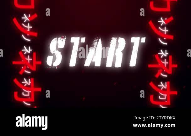 Animation of vintage video game screen with the words Start written in ...