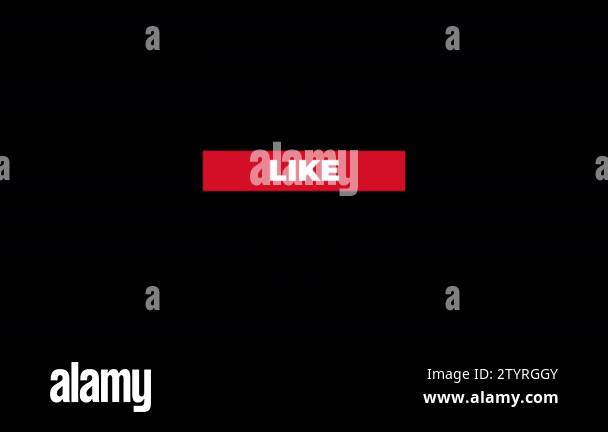 4k like and subscribe lower third button animation with transparency ...