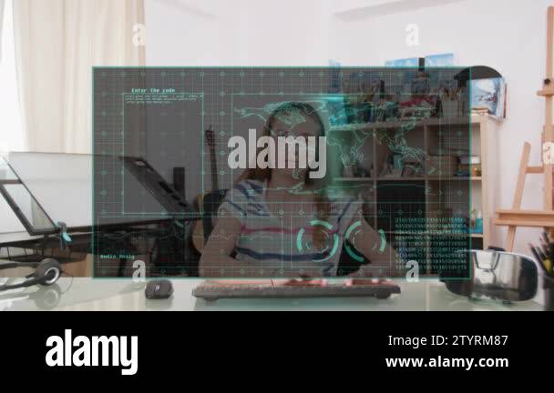 Girl looking virtual display screen Stock Videos & Footage - HD and 4K ...