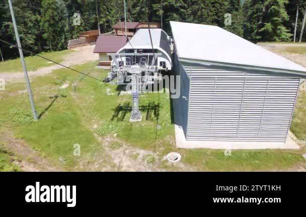 Glitch effect. The station of the cable lift. Sochi, Russia. Video ...