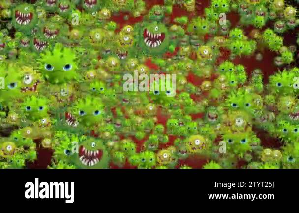 Medical illustration 2d, 3d animation background of cells, bacteria ...
