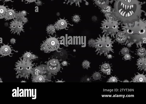 Medical illustration 2d, 3d animation background of cells, bacteria ...