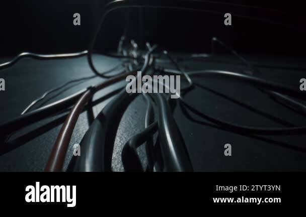 Black and red cables lie on the floor, macro on Laowa 24mm f 14 Macro ...