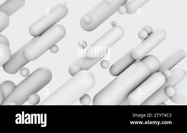 3D abstract set of different colors shapes cylinder and balls ...