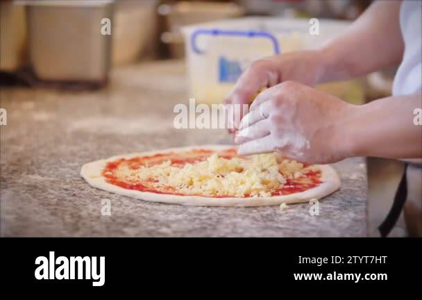 Real pepperoni pizza, cooking method, Italian cook makes real Italian ...