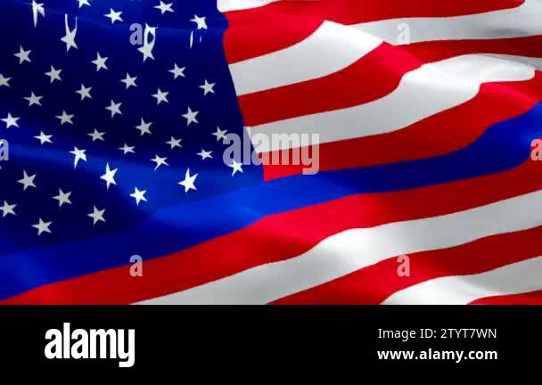 American police Flag Wave Loop waving in wind. Realistic Thin Blue Line ...
