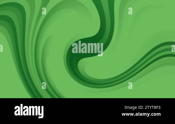 4k abstract background animation of curved green moving stripes. Looped ...