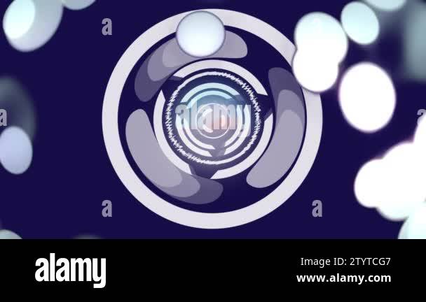 Animation of white scope scanning and processing with white spots ...