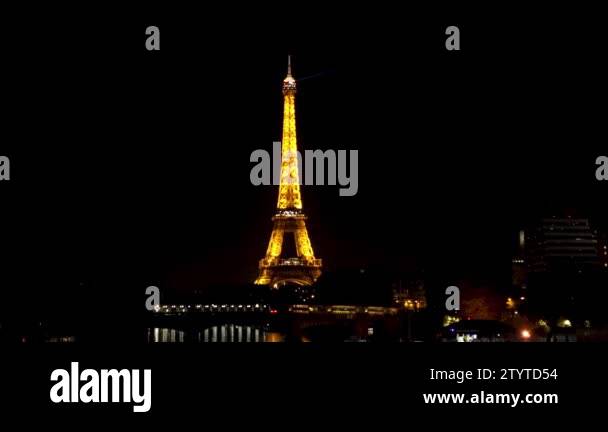 Eiffel tower and Bir-Hakeim at night - Paris, France Stock Video ...