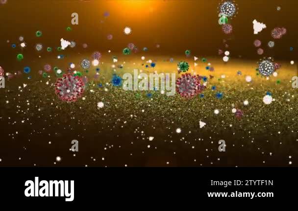 Medical illustration 2d, 3d animation background of cells, bacteria ...