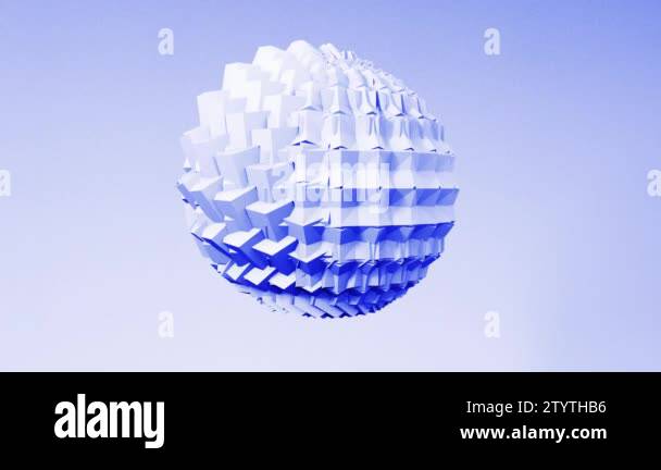 Abstract 3D shapes hexagon sphere animation. 4k render loop footage ...