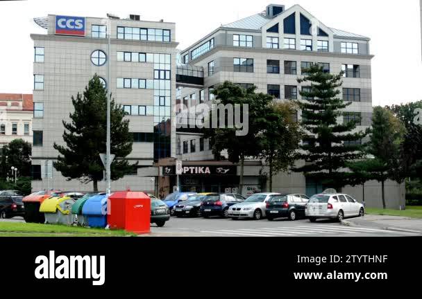 Architecture office apartment block blue sky trees buildings Stock ...