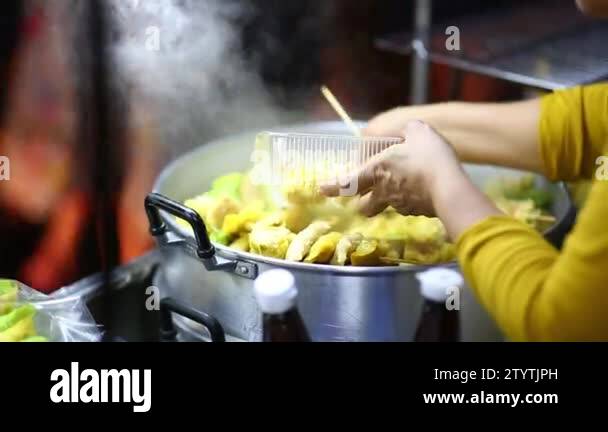 Chinese Steamed Dumpling, street food in thailand Stock Video Footage ...