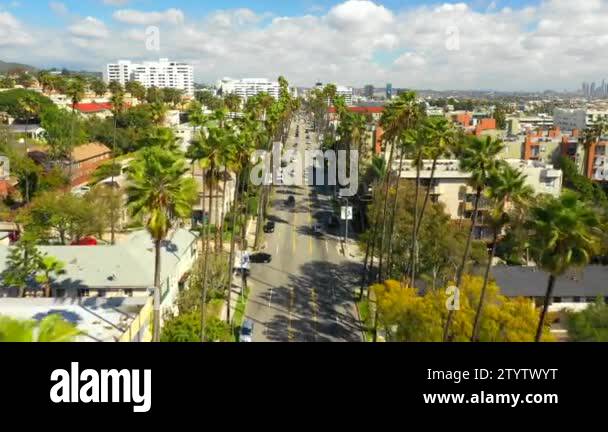 Aerial tour Hollywood Boulevard CA Stock Video Footage - Alamy