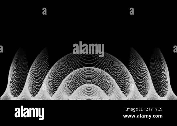 Animation of digital interface with flowing spiral of information and ...