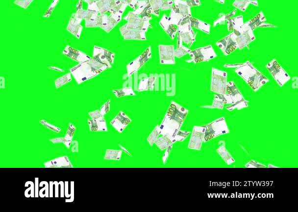 Green Screen Euros Bills Rain Effects Animation, Money Rain 4k ...