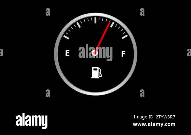 Animation Car Fuel Dashboard moving up and down pin needle fuel full ...