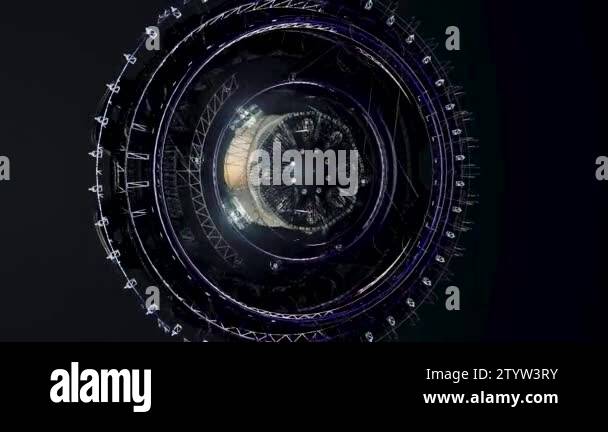 Beautiful large satellite in outer space. Animation. Rotating mechanism ...