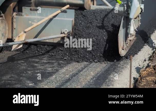 Road construction site filling asphalt Stock Videos & Footage - HD and ...