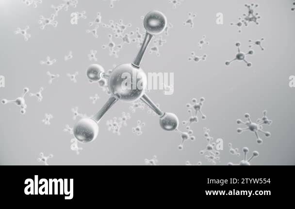 3D animation molecule structure. Scientific medical background with ...