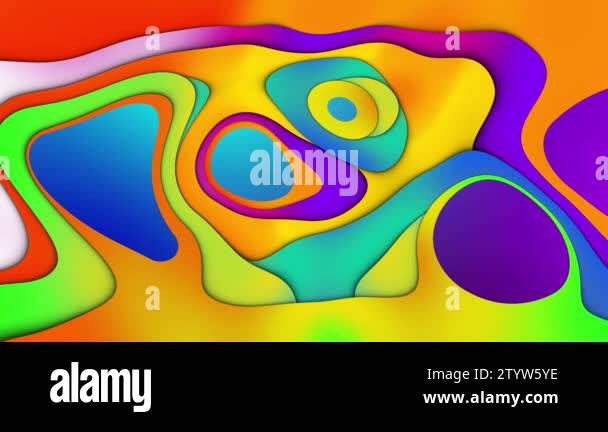 The color gradient of the liquid changes its shape chaotically . 3d ...