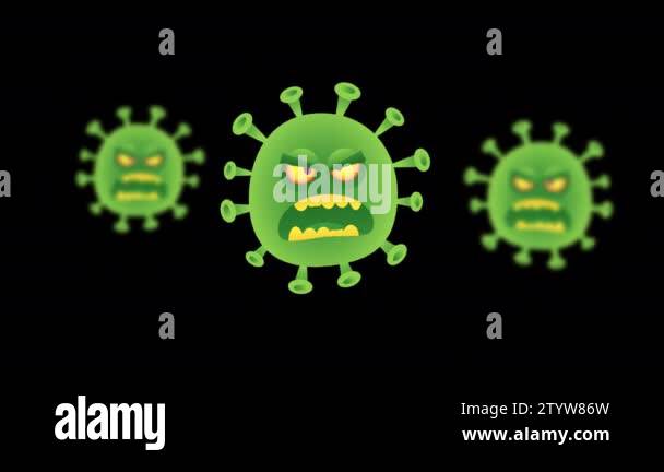 Virus appears and attacks. Character animation. Transparent background ...