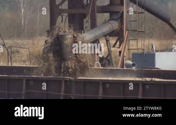 Extraction of construction river sand using a special vessel dredger ...