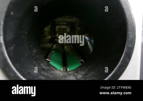COPENHAGEN, DENMARK - MARCH 2019: A man puts empty booths in an ...