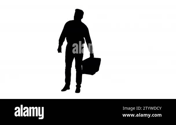 Silhouette Male contraction worker ready for work. Casual man with ...