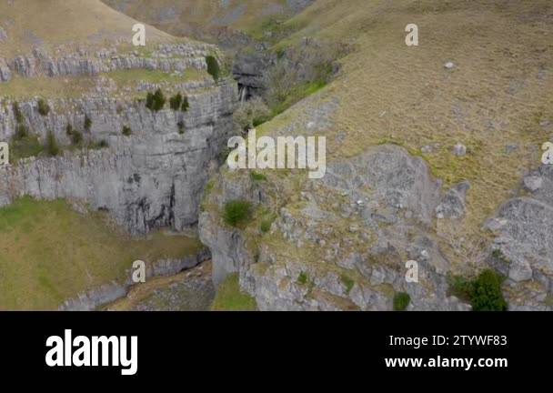 Drone footage Gordale Scar is a limestone ravine 1 mile northeast of ...
