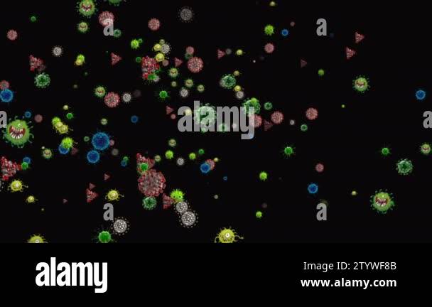 Medical illustration 2d, 3d animation background of cells, bacteria ...