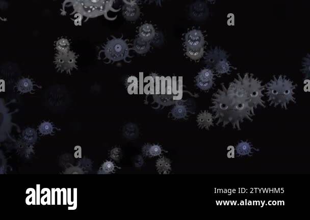 Medical illustration 2d, 3d animation background of cells, bacteria ...