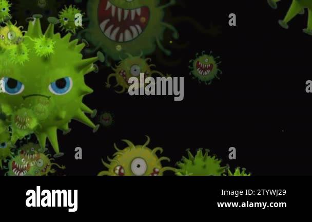 Medical illustration 2d, 3d animation background of cells, bacteria ...