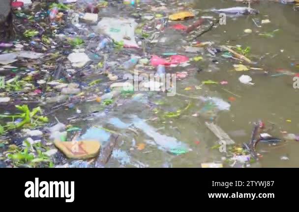 Garbage, water pollution Environmental problems caused by waste Stock ...