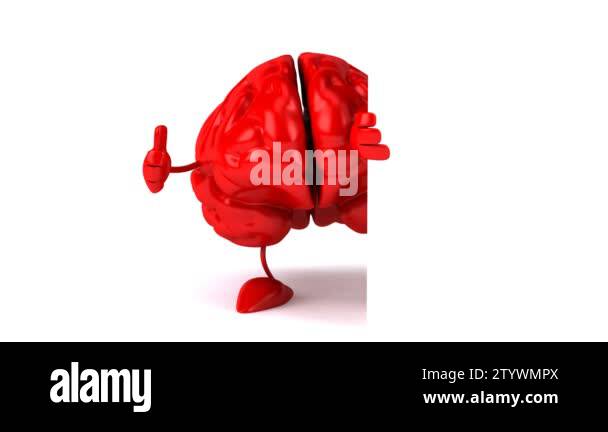 Cartoon brain with thumb up gesture Stock Video Footage - Alamy