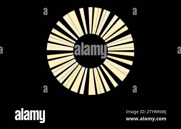 Abstract rotating blades of jet engine on black background, seamless ...